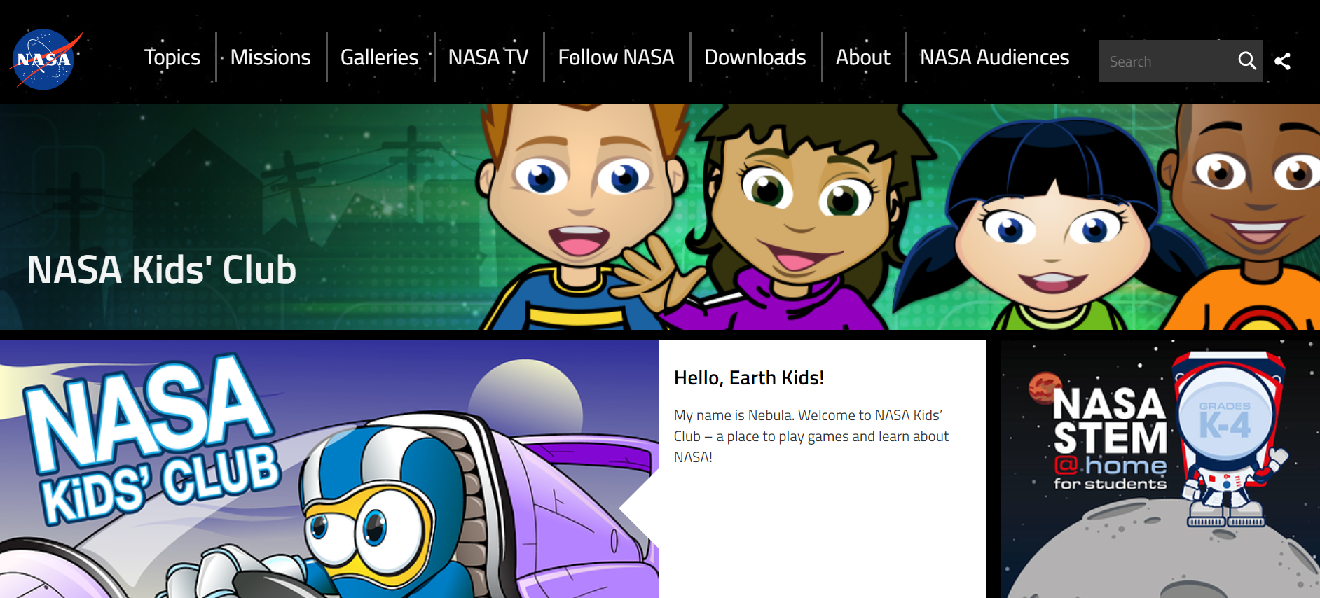NASA Kids' Club, O Platformă Interactivă Online Pentru Copiii Aflați în ...