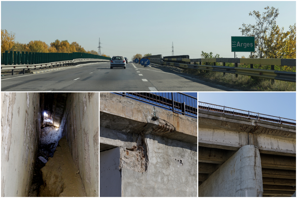 Podul De Pe Autostrada A1 Peste Care Trec Zilnic 40.000 De Mașini Arată ...